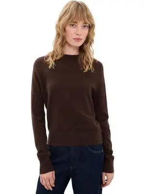 WHITE & WARREN Cashmere Crew Pullover - Coffee Bean