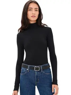 PERFECTWHITETEE Tati Turtleneck Top - True Black