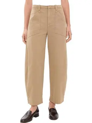 Vince Mid Rise Washed Cotton Utility Pants - Carmello