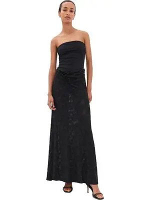 RUNAWAY THE LABEL Lakita Strapless Lace Maxi Dress - Black