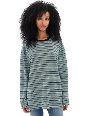 VRG GRL Willow Stripe Long Sleeve Tee - Blue Stripe