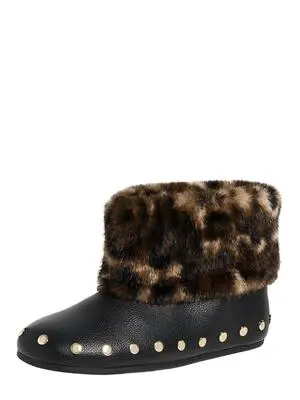 GANNI Jenny Low Fur Boots - Black