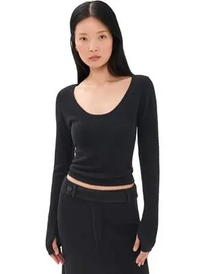 SEVEN WONDERS Magnolia Scoop Knit Top - Bone