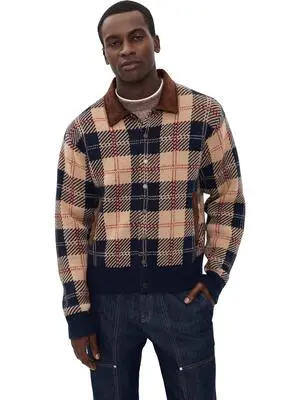 Guest In Residence Tartan Bomber Jacket Camel Combo
