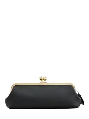 COACH Glovetanned Leather Kisslock Frame 30 Bag - Black