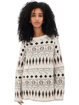 VRG GRL Hayes Fair Isle Knit Sweater - Cream
