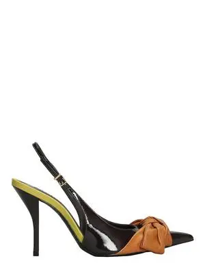 Schutz Liora Bow-detail Slingback Heeled Pumps Brown