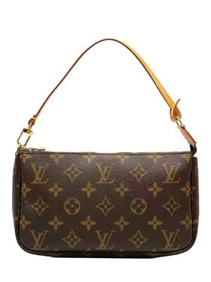 LOUIS VUITTON 2001 Monogram Pochette Accessoires Shoulder Bag - Brown