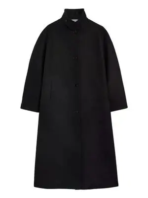 JIL SANDER Felt Wool Coat - Black