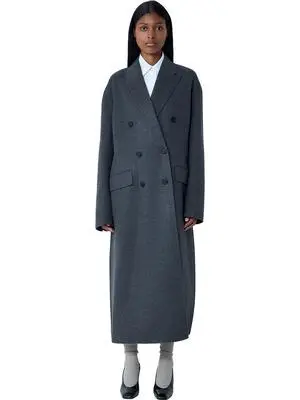 Prada Long Wool-blend Coat - Gray