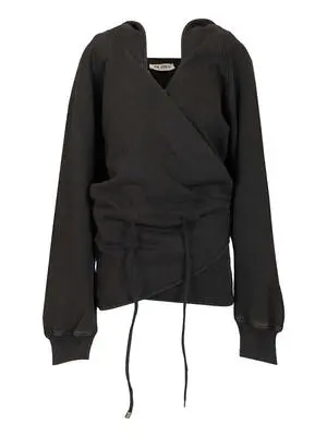 Attico Jersey Sweatshirt Dress - Black