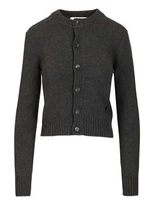 AMI Paris Wool And Cashmere Cardigan - Black