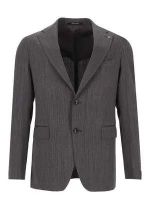 Tagliatore Vesuvius Herringbone Dress - Gray
