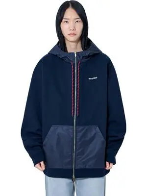 Miu Miu Zip Up Hoodie - Blue