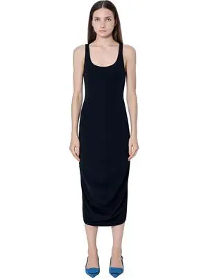 Jacquemus La Regata Draped Midi Dress - Black