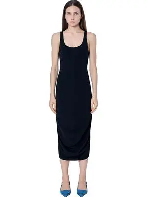 Jacquemus La Regata Draped Midi Dress - Black