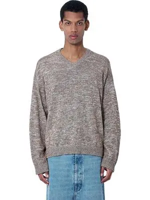 MAISON MARGIELA V-neck Knit Sweater - Brown