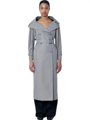 Max Mara Max Mara Women Long Trench Coat Gray