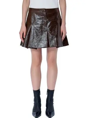 Sportmax Pleated Mini Skirt - Brown