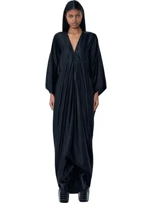 Rick Owens Silk Draped Maxi Dress - Black