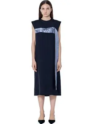 Marni Sleeveless Midi Dress With Satin Detail - Black