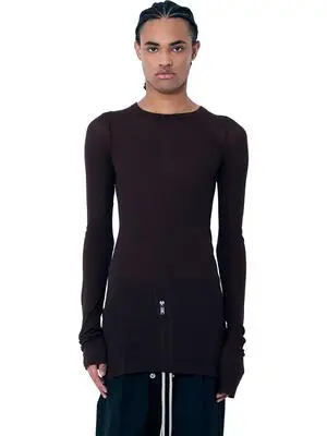 Rick Owens Rib Long Sleeve T-shirt - Brown