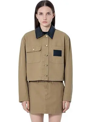 Balenciaga Balenciaga Women Cropped Workwear Jacket Cream
