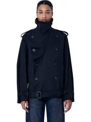 MAISON MARGIELA Double-breasted High-collar Jacket - Black