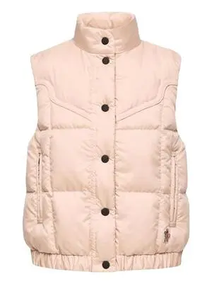 Moncler Doucy Square-quilted Down Vest - Pink