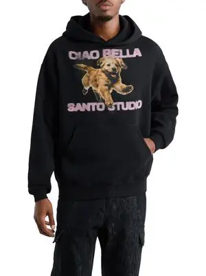 SANTO STUDIO Bella Graphic Hoodie - Black