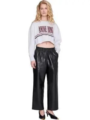 ANINE BING Sporty Cropped Sweatshirt - Heather Grey