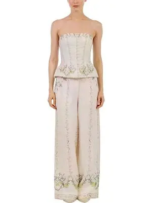 Agua Bendita Tota Anhelo Floral-print Palazzo Pants - Neutrals