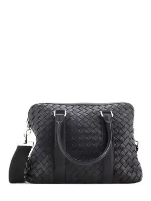 Bottega Veneta Convertible Zip Briefcase Intrecciato Nappa Medium Business Bag - Black