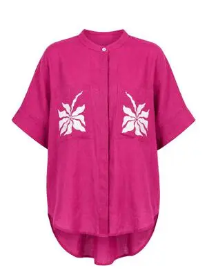 PALM COLLECTIVE Pink Summer Blouse - Magenta