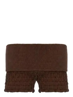 PAR Y ESCALA Knitted Mini Olo Shorts - Brown