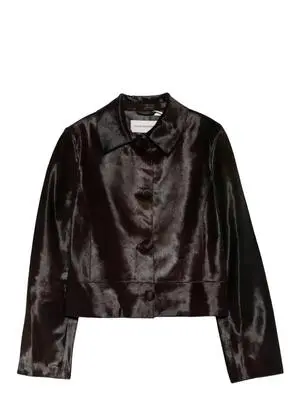 Nour Hammour Hadley Lamb-hair Jacket - Brown