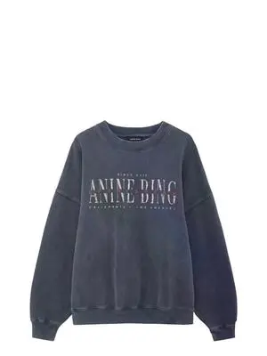 ANINE BING Miles Sweatshirt Sport Club - Washed Black Grey