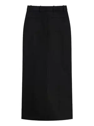 Givenchy Slashed Midi Skirt In Wool - Black