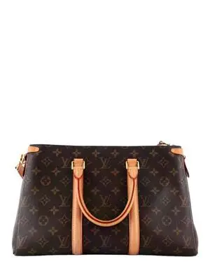 LOUIS VUITTON Soufflot Monogram Canvas With Leather Mm Tote Bag - Brown