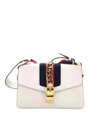 Gucci Sylvie Leather Small Shoulder Bag - White