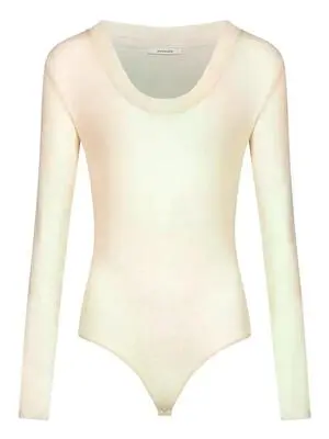ENTIRE STUDIOS Scoop-neck Long-sleeve Bodysuit - Neutrals