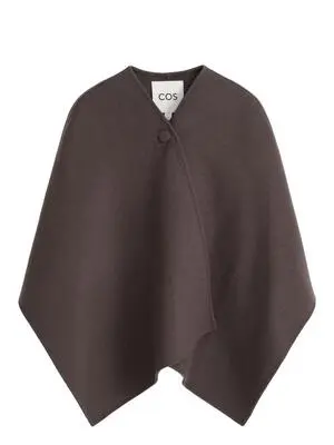 Cos Double-faced Wool-blend Cape - Brown