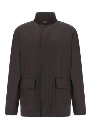 PAUL & SHARK Wool Field Jacket With Suede Details