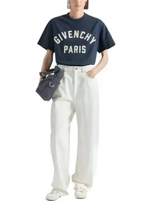Givenchy Boxy Fit T-shirt In Cotton Blue