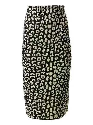 CAROLINA HERRERA Leopard-jacquard Pencil Midi Skirt
