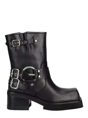 JEFFREY CAMPBELL Stubborn Buckled Square-toe Boots