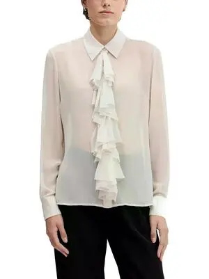 Sisley Ruffled Long-sleeve Shirt - Neutrals