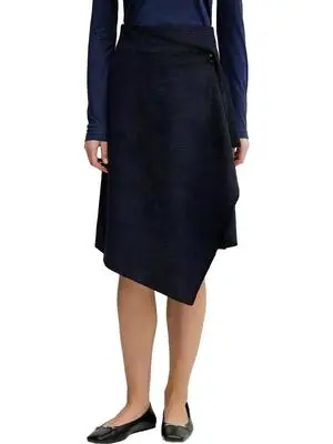 SISLEY Button Wrap Midi Skirt