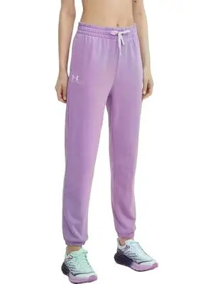 Under Armour Rival Drawstring Logo Track Pants - Purple