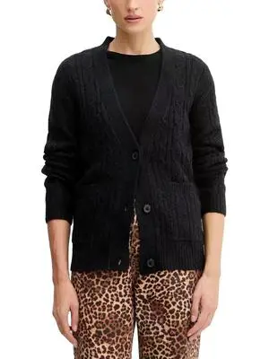 SILVIAN HEACH Valbuena Cable-knit Button Cardigan - Black